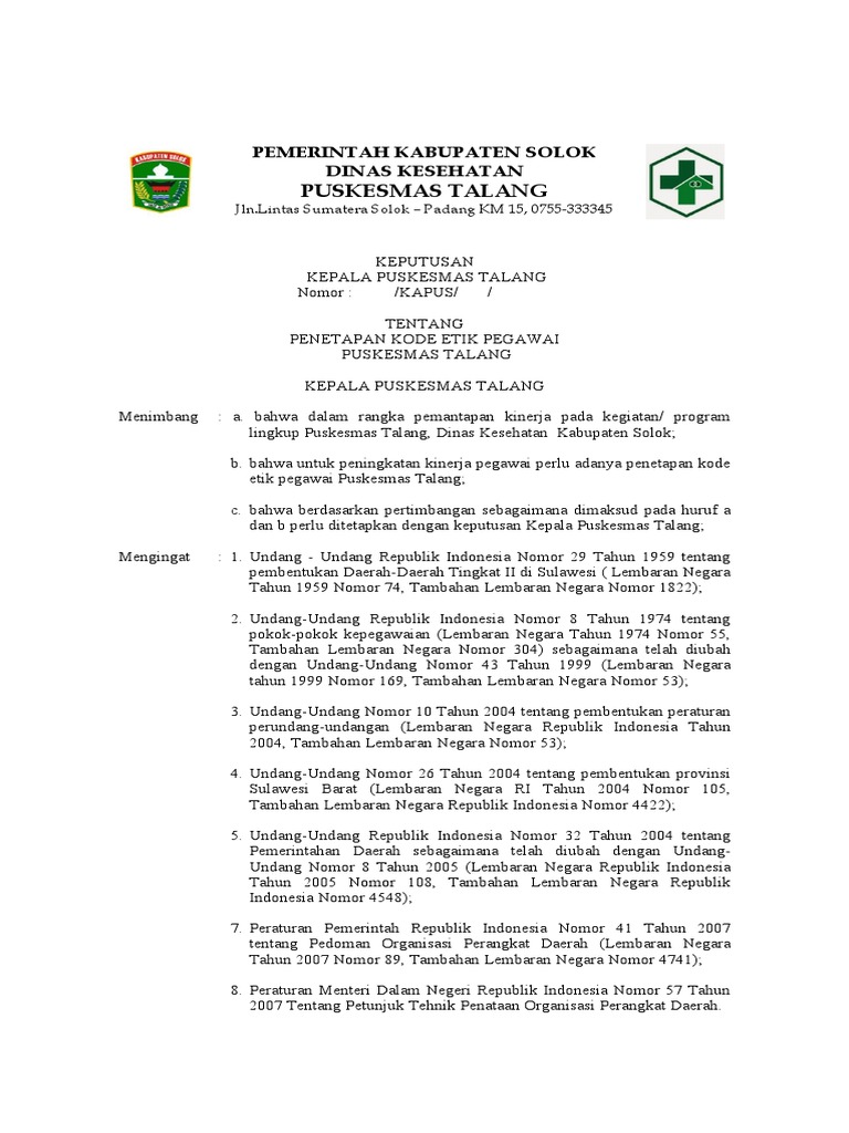 SK Akreditasi Kode Etik | PDF