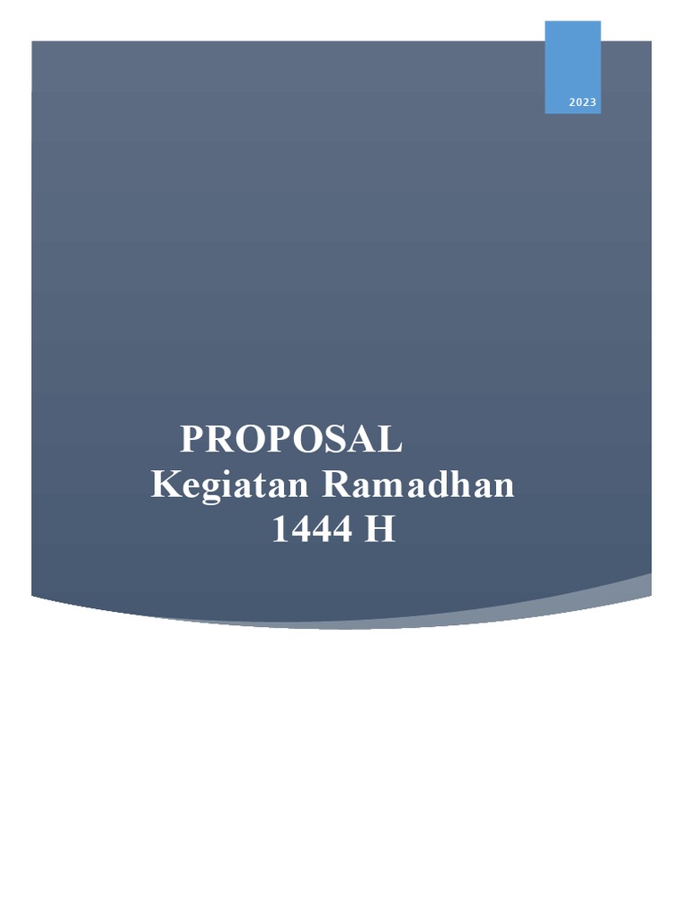 Proposal Kegiatan Ramadhan 2023 | PDF
