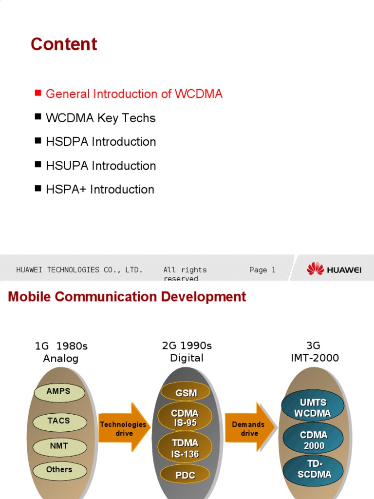1.WCDMA Basic Principle Introduction | PDF | High Speed Packet Access | Mobile Technology