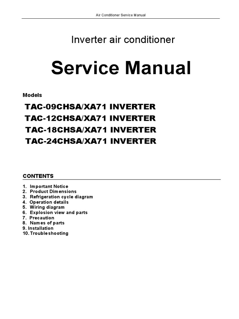 TCL Service Manual Eng | PDF | Air Conditioning | Heat Pump