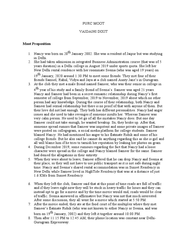 Purc Moot | PDF | Rape | Human Sexuality