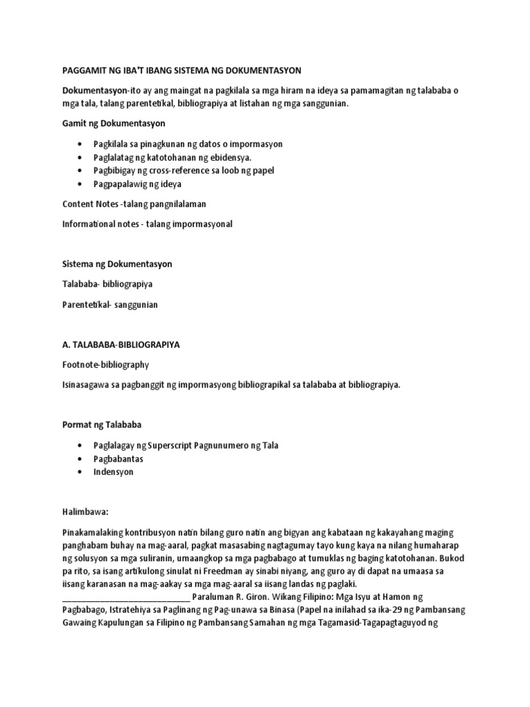 Uri NG Dokumentasyon | PDF