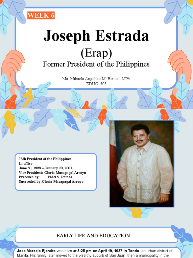Banzal Joseph-Estrada Week6 | PDF | Philippines | Government