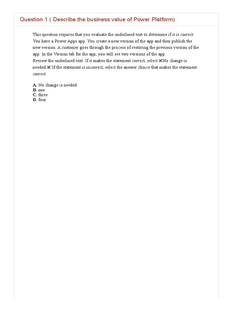 Microsoft PL-900 Exam - Questions and Answers - CertLibrary - Com-Pg1 | PDF | Mobile App | Share ...