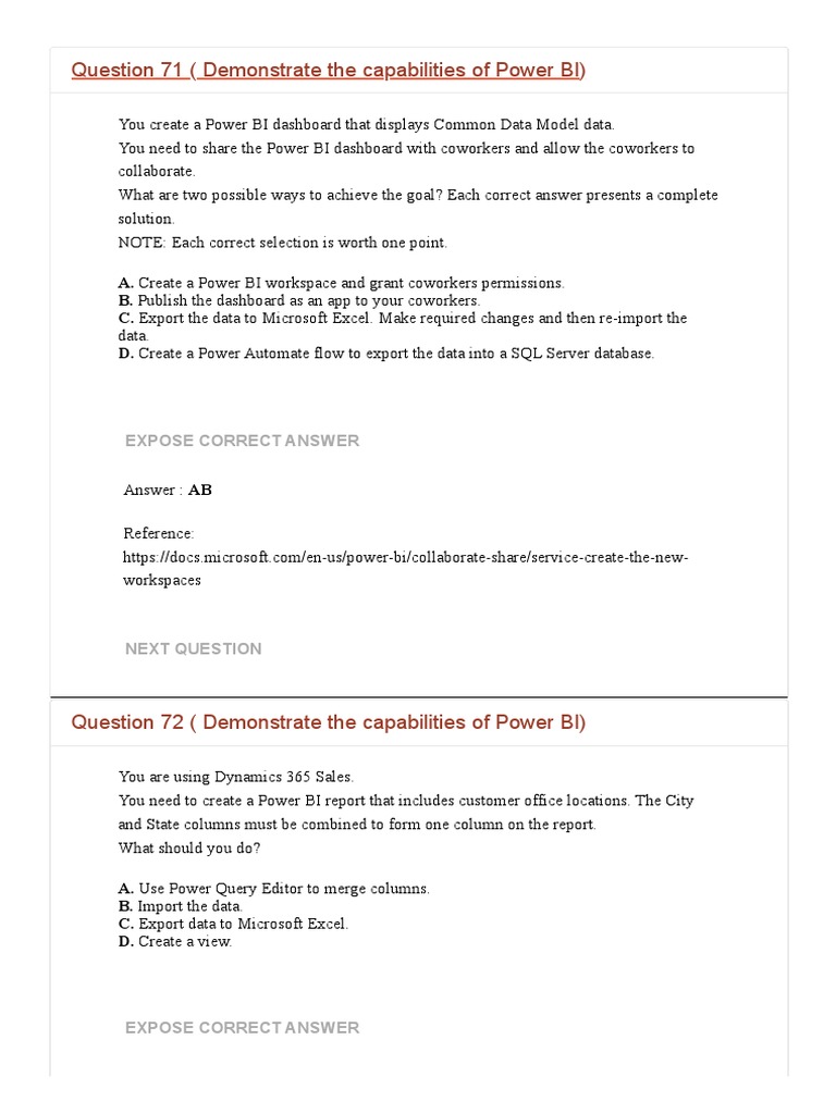PL-900 Exam Sample Questions | PDF | Mobile App | Systems Engineering