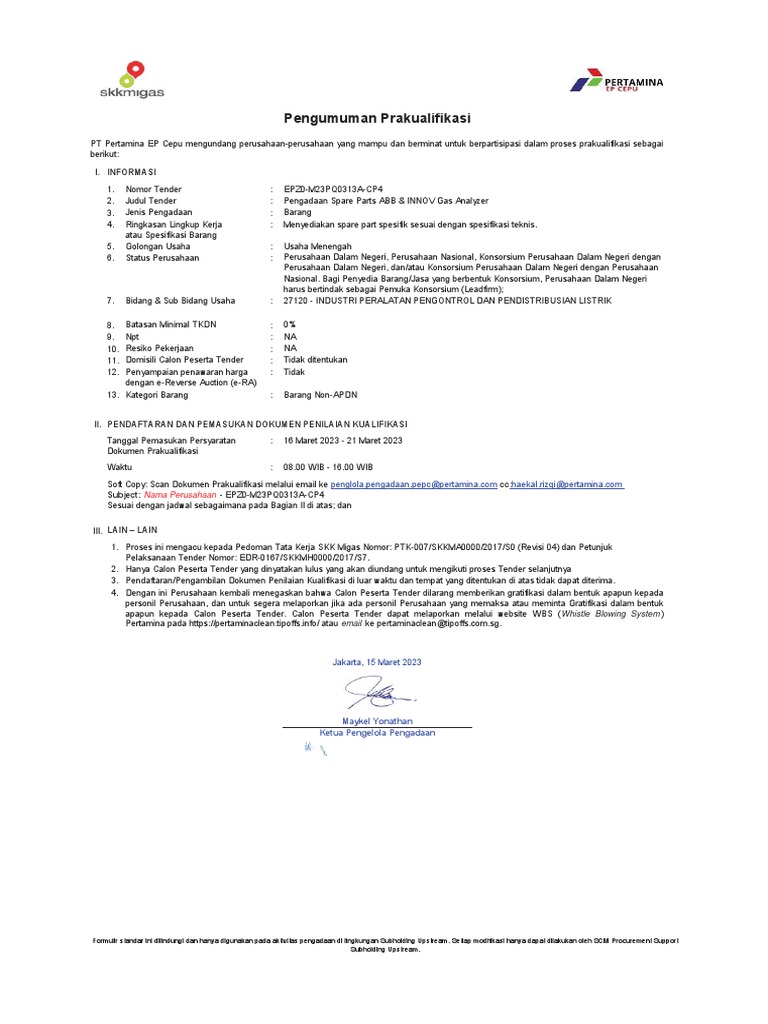 Pengadaan Spare Part ABB & INNOV Gas Analyzer Field Cepu | PDF