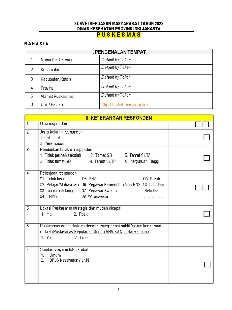 Kuesioner SKM 2023-Puskesmas | PDF