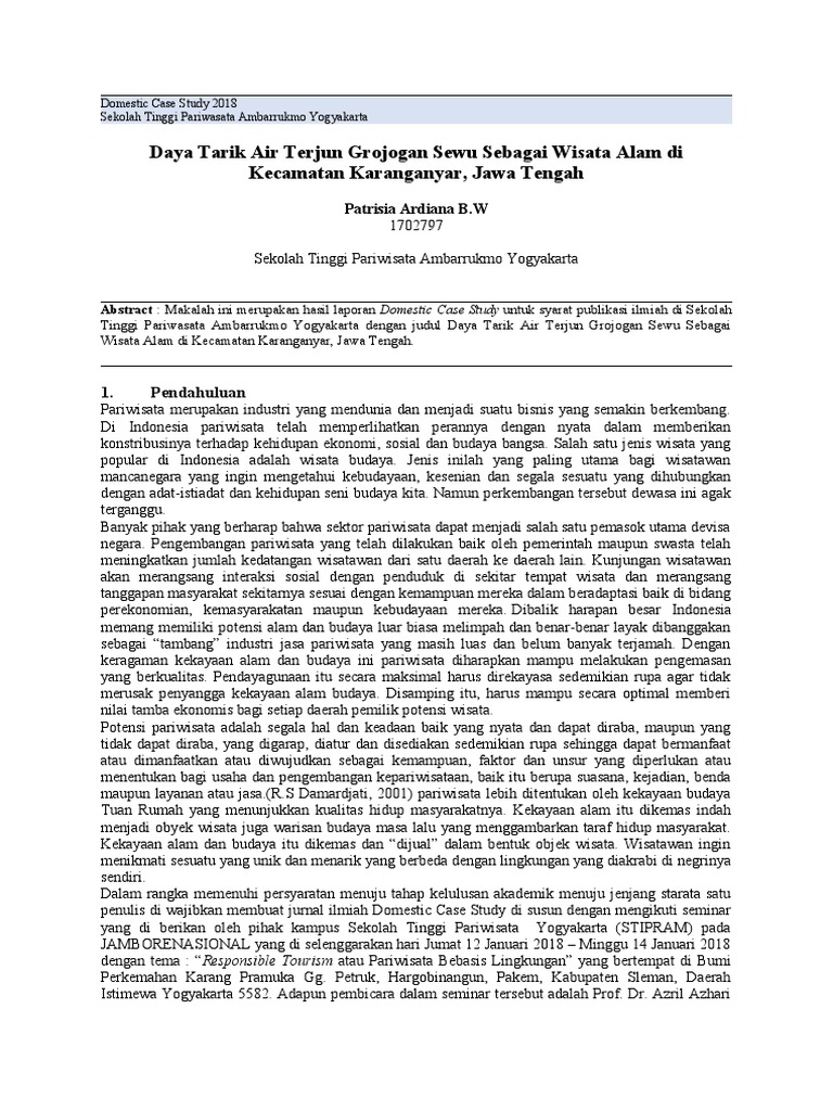 DCS - 1702797 - Patrisia A - Daya Tarik Air Terjun | PDF