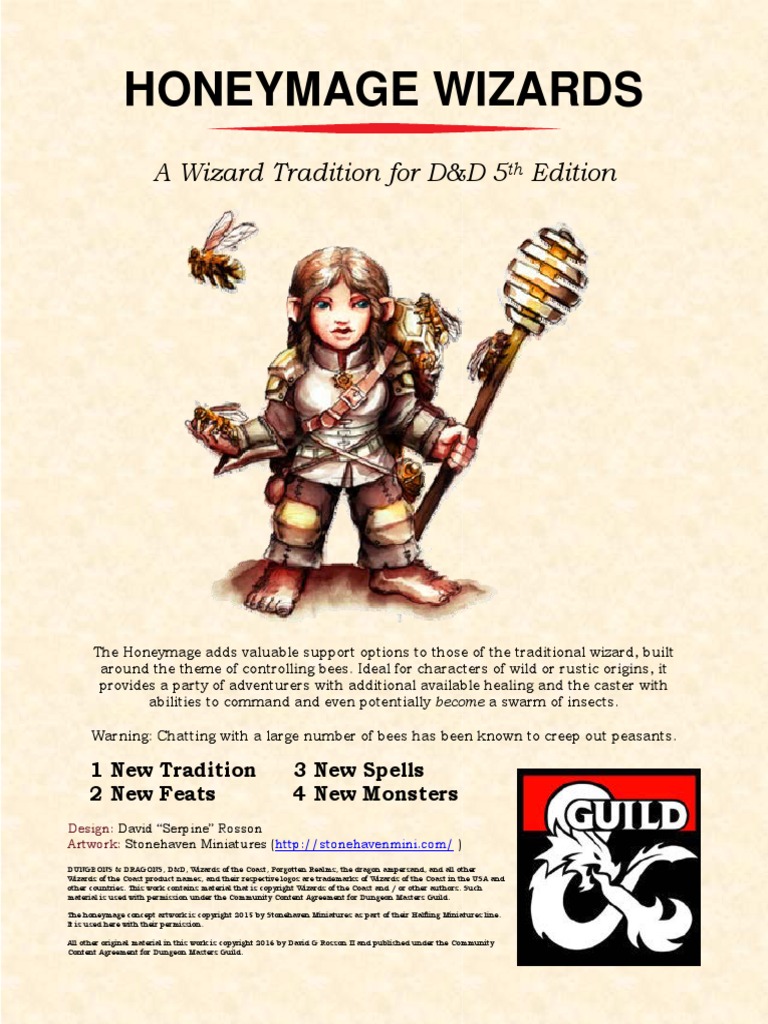 Honeymage Wizard Tradition.v1 4 | PDF | Dungeons & Dragons | Honey Bee