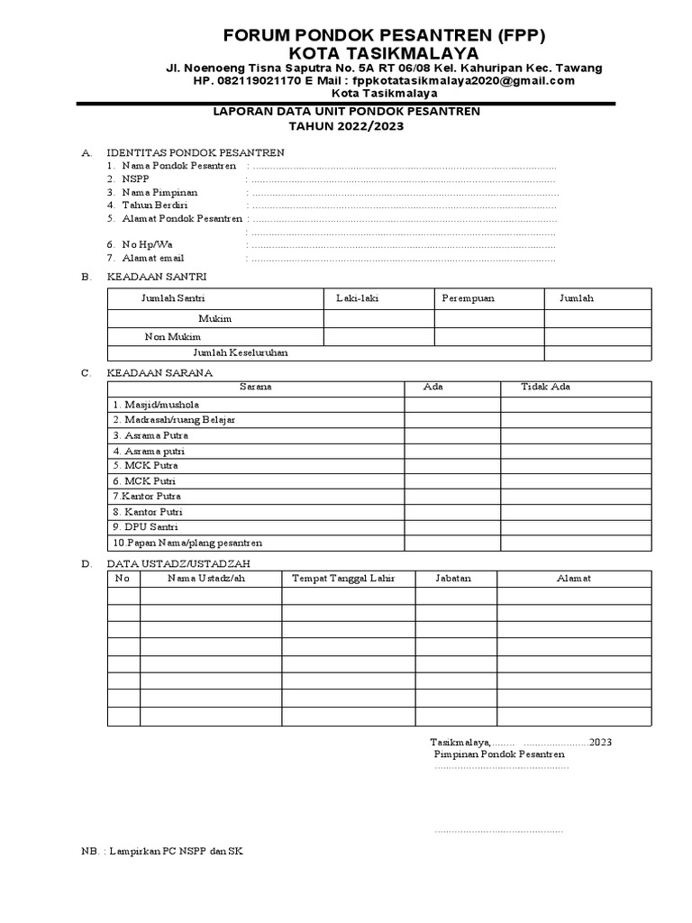 Forum Pondok Pesantren (FPP) Kota Tasikmalaya | PDF