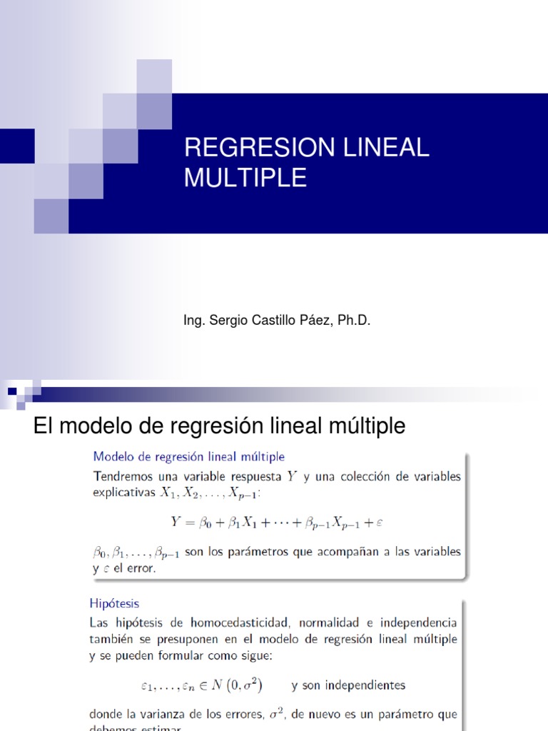 2 - Regresión Lineal Multiple | PDF | Regresión lineal | Mínimos cuadrados