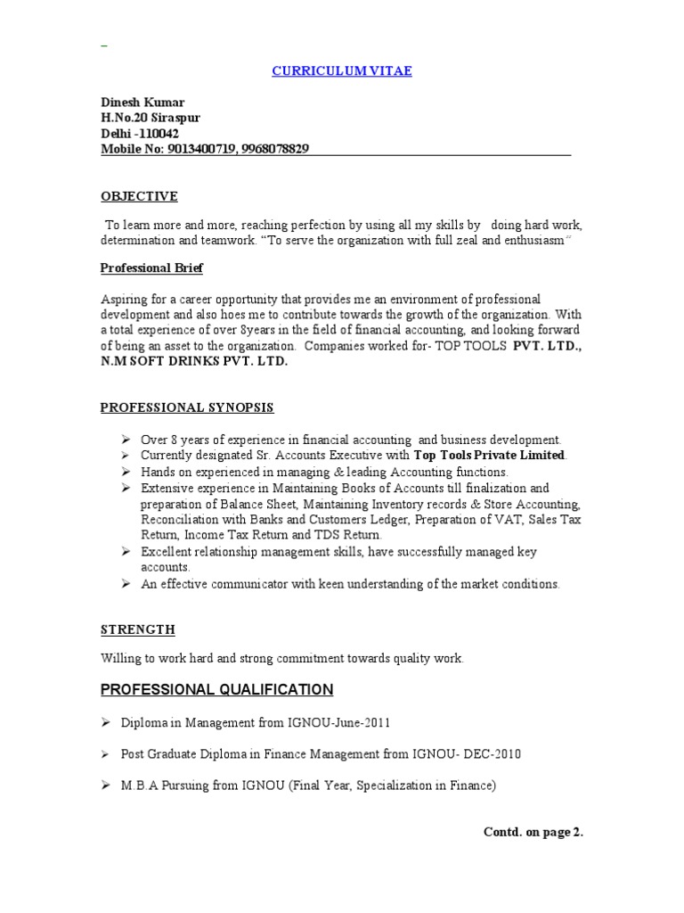 Dinesh Resume | PDF | Balance Sheet | Value Added Tax