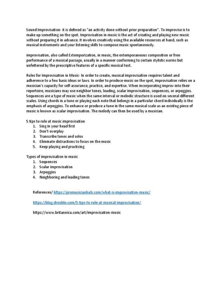 Sound Improvisation | PDF