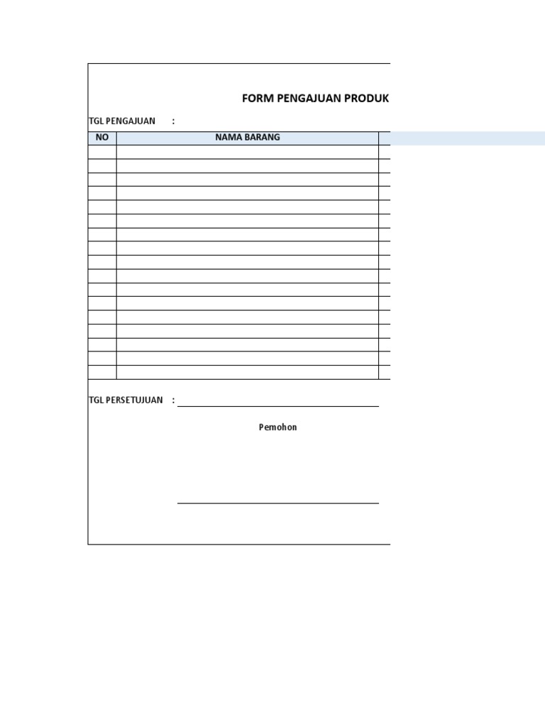 Form Pengajuan Barang | PDF