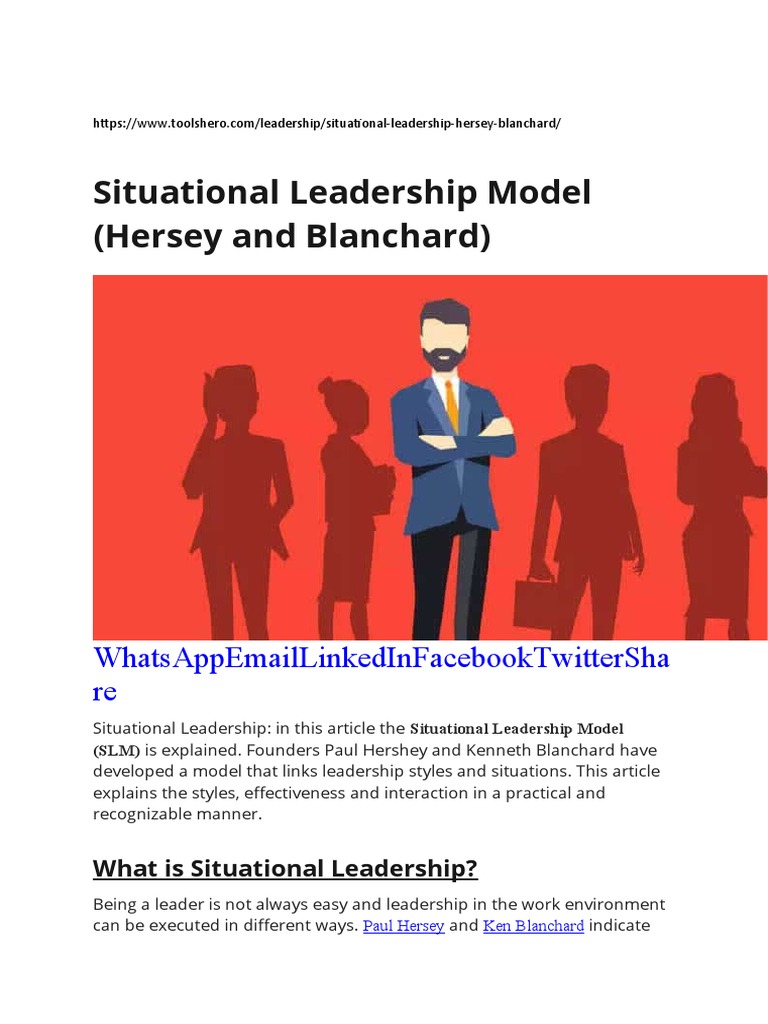 Situational Leadership Model Explained | PDF | Leadership | Psychology