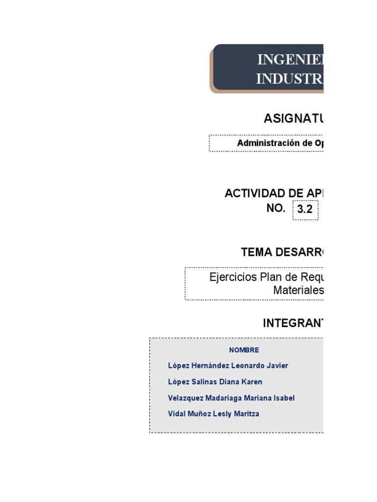 Tarea Equipo MRP | PDF