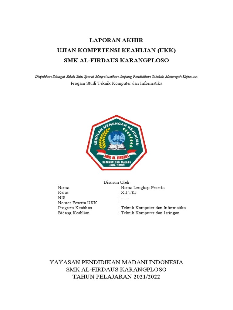 Laporan Akhir Ujian Kompetensi Keahlian (Ukk) SMK Al-Firdaus Karangploso | PDF | Komputer