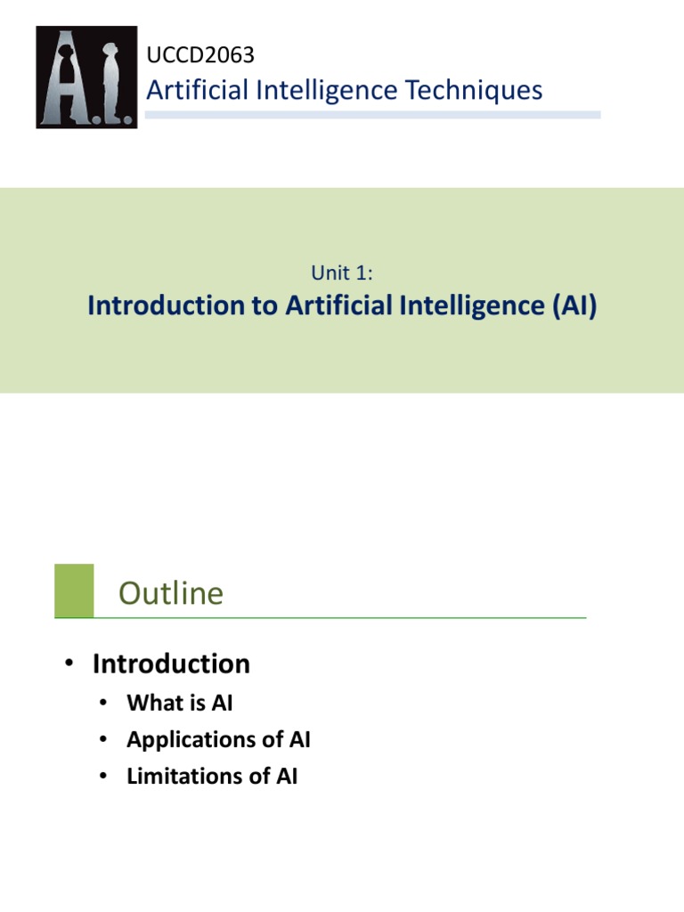 L01 Introduction To AI | PDF | Artificial Intelligence | Intelligence ...