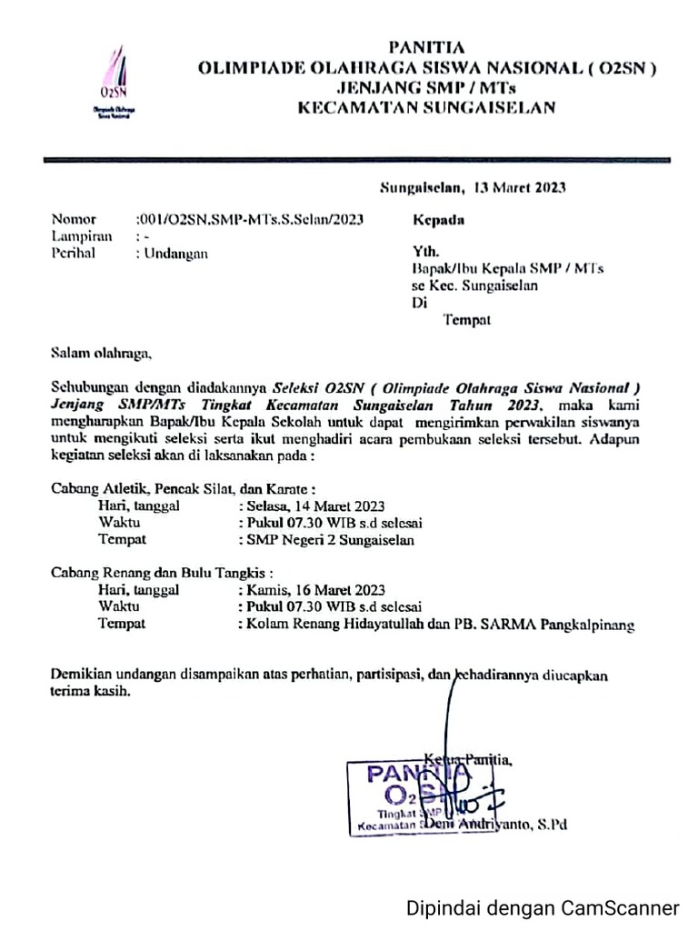 Undangan O2sn 2023 | PDF