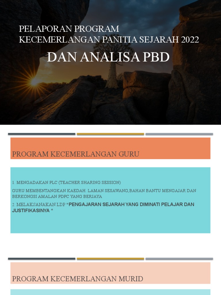 Pelaporan Program Kecemerlangan Panitia Sejarah 2022: Dan Analisa PBD | PDF