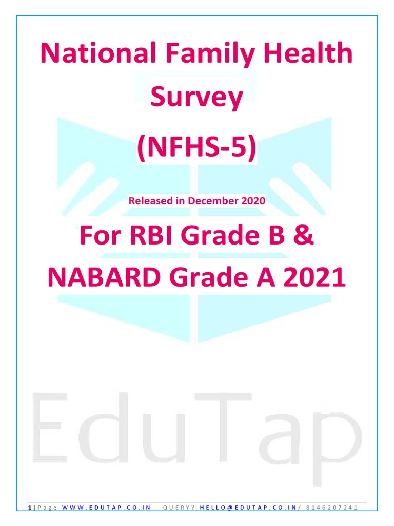 Updated - National Family Health Survey-5 Lyst5230 | PDF | Public ...