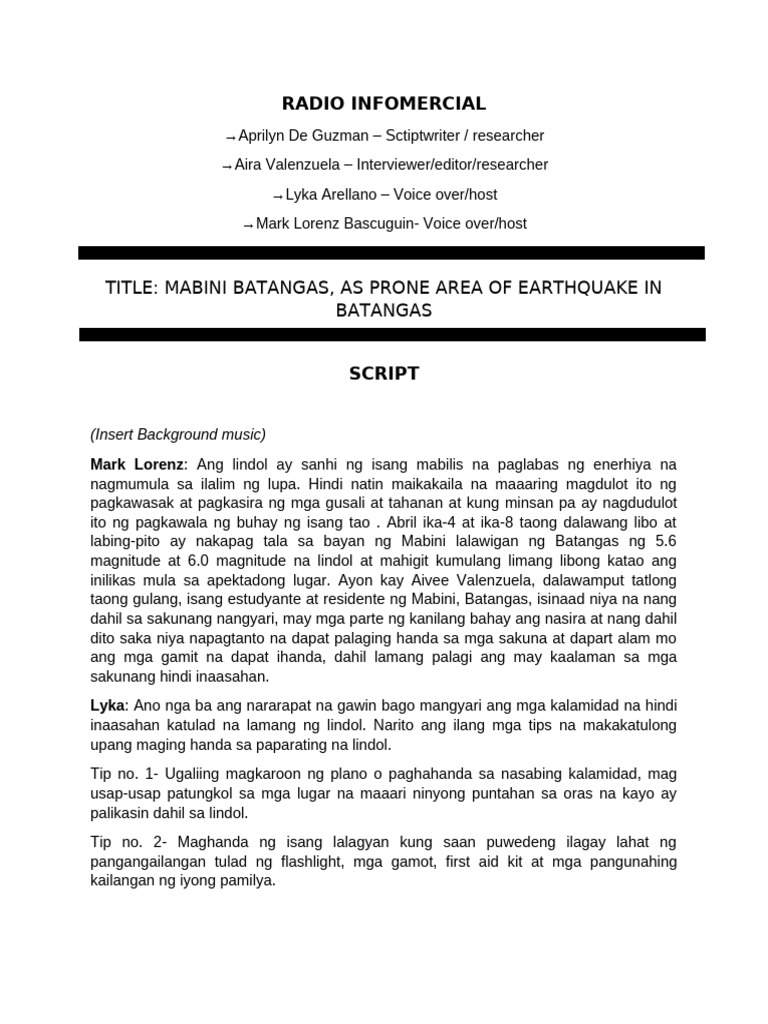 Infomercial Script | PDF