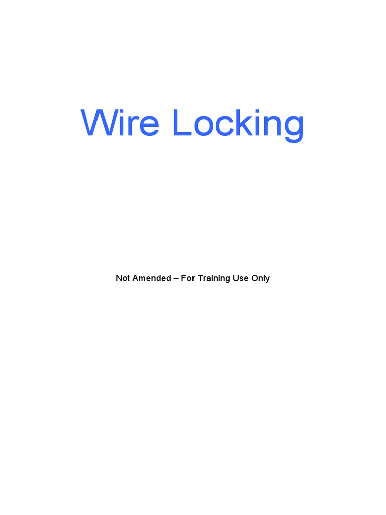 001c Wire Locking | PDF | Wire | Mechanical Engineering