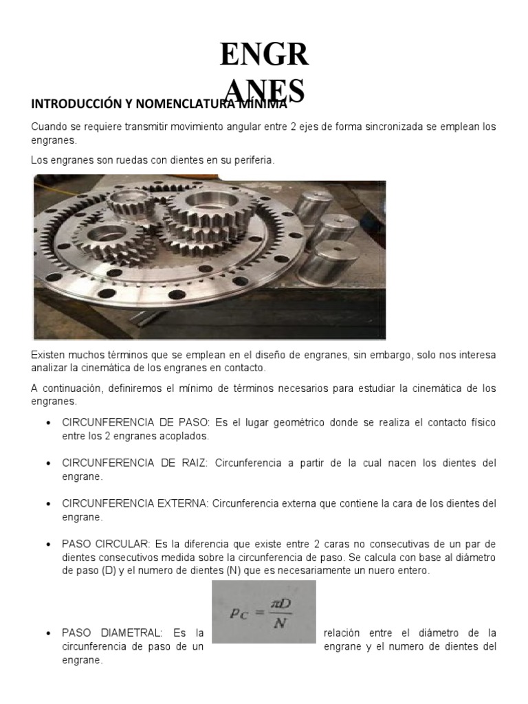 Cinemática Básica de Engranes | PDF | Engranaje | Geometría euclidiana