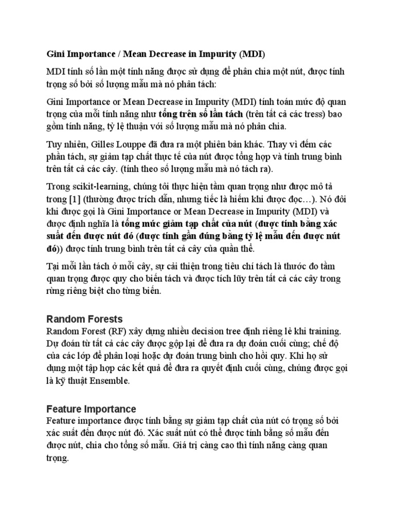 Gini Importance | PDF
