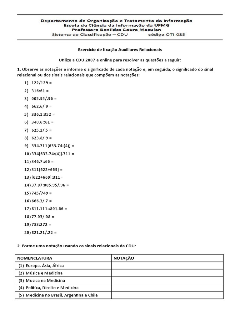 Atividade de CDU | PDF