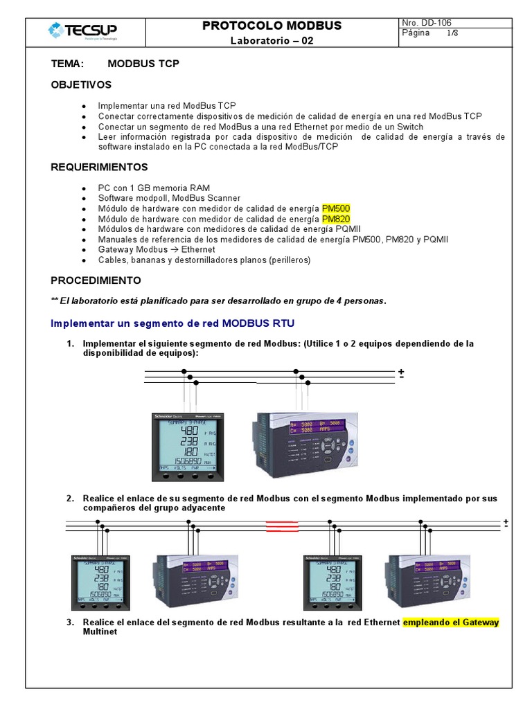 l02 Modbus 2017 1 | PDF | Protocolo de Control de Transmisión | Protocolos de comunicaciones