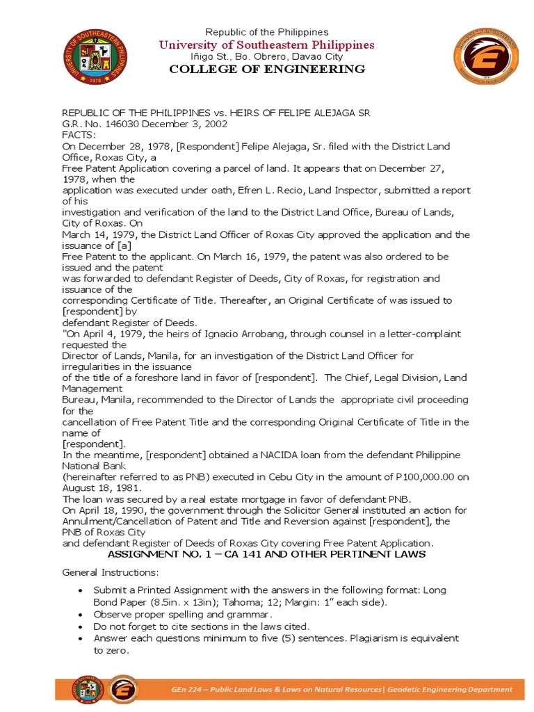 A1 CA141 and Other Pertinent Laws | PDF | Patent | Mortgage Law