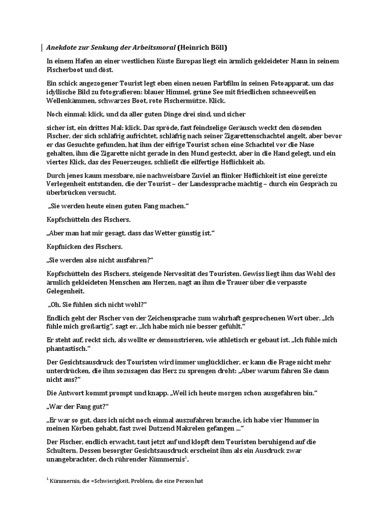 Anekdote Zur Senkung Der Arbeitsmoral | PDF