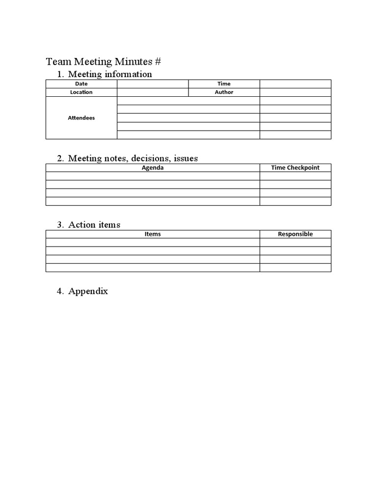 Team Meeting Minutes # | PDF