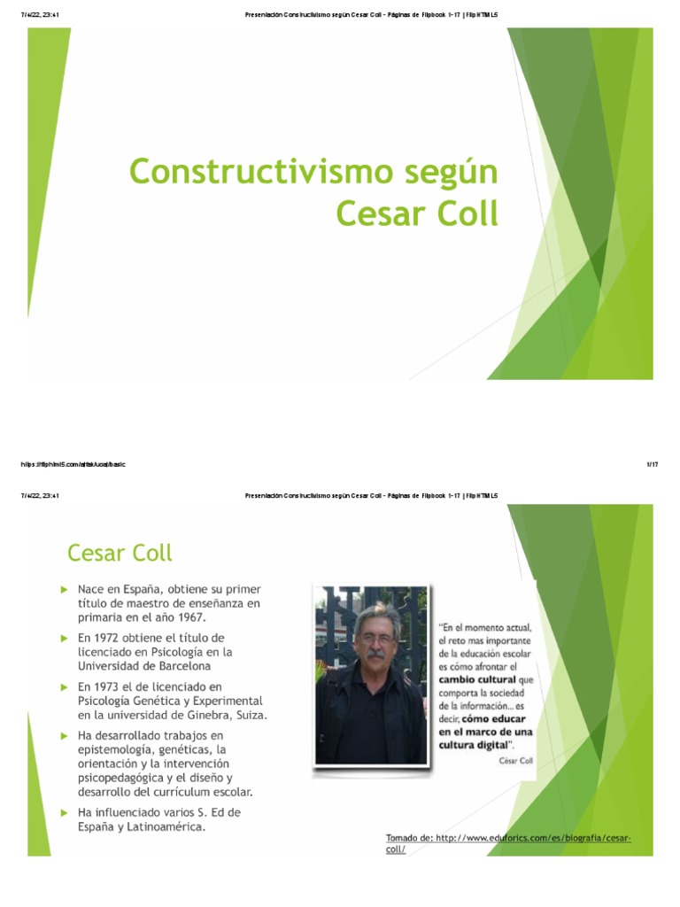 Presentación Constructivismo Según Cesar Coll | PDF