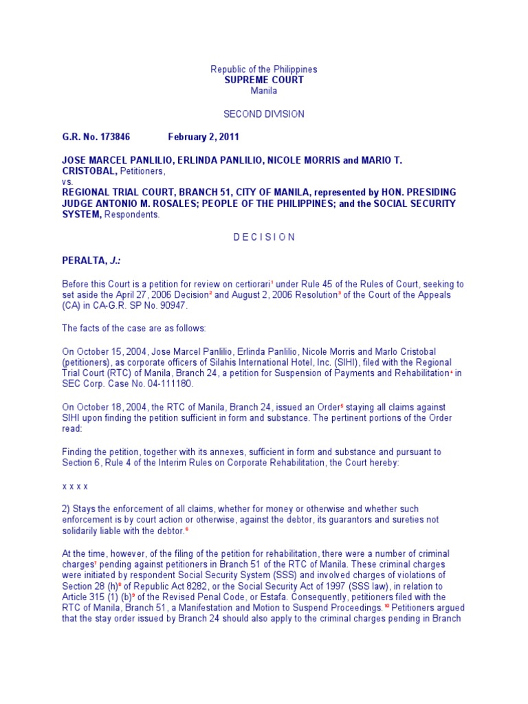 Panlilio vs. RTC Manila | PDF | Crimes | Crime & Violence