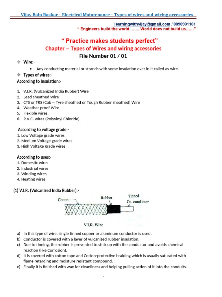 Types of Wires and Wiring Accessories | PDF | Fuse (Electrical) | Switch