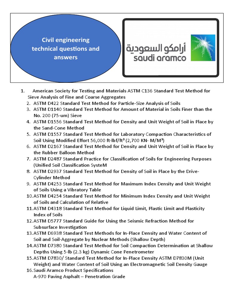Civil Engineering Technical Question and Answers | Download Free PDF ...