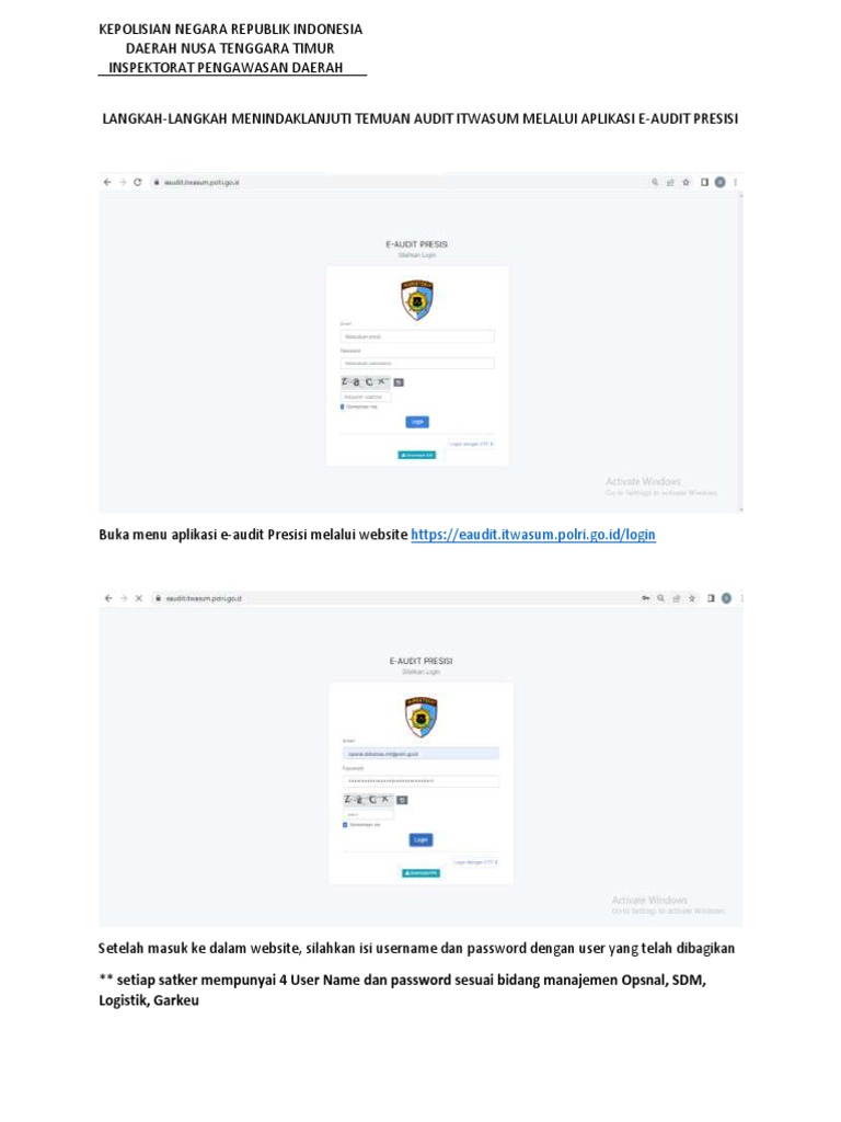 Langkah-Langkah Isi Tinjut Eaudit Presisi | PDF | Karier & Perkembangan | Bisnis