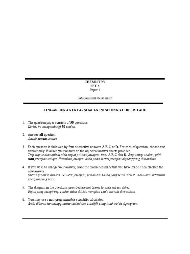 Set 6 Kertas 1 Adap | PDF