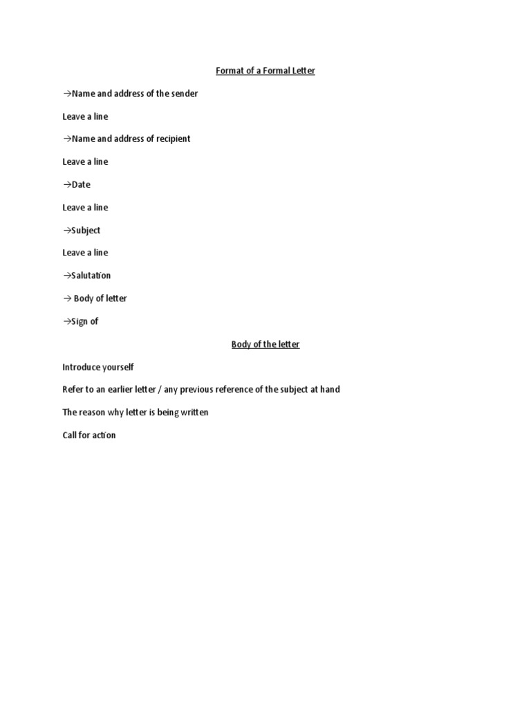 Formal Letter Structure Guide | PDF