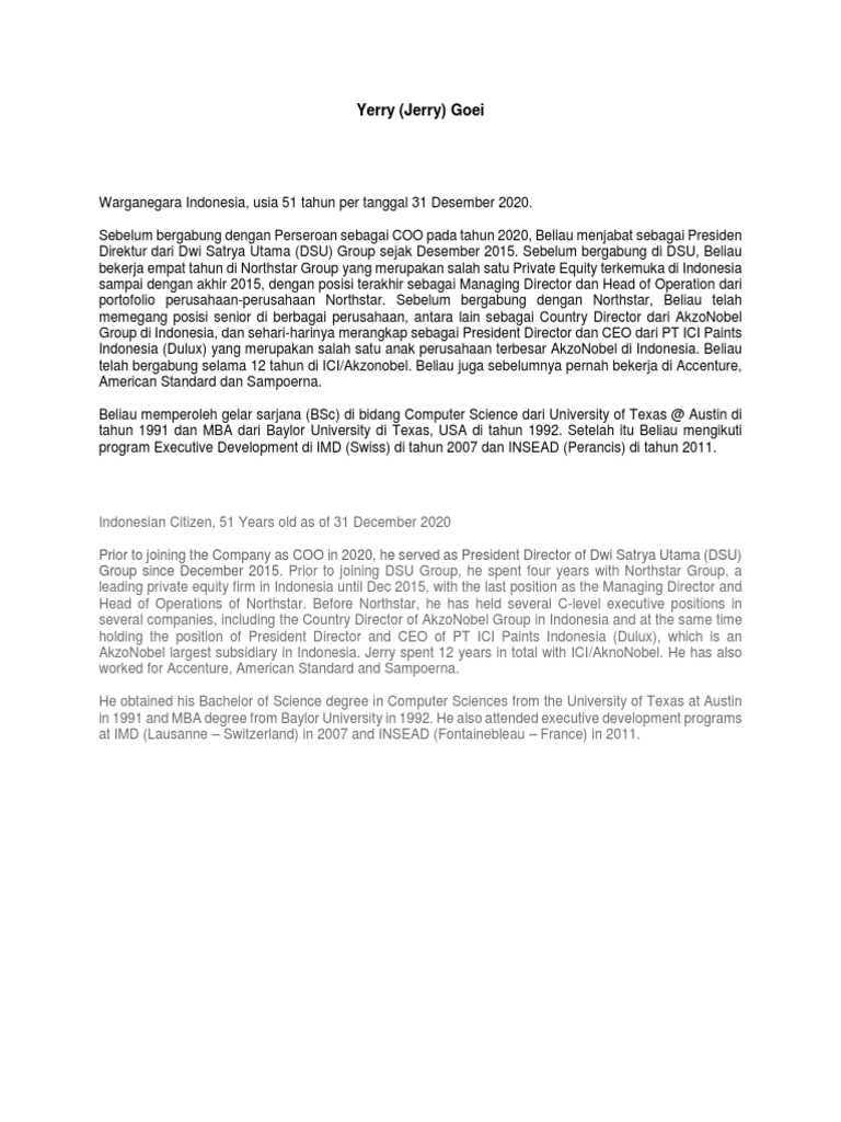 CV Yerry Jerry Goei 1 | PDF