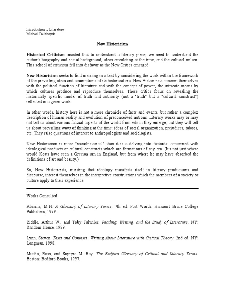 New Historicism in Literature | PDF | Social Science | Philosophy