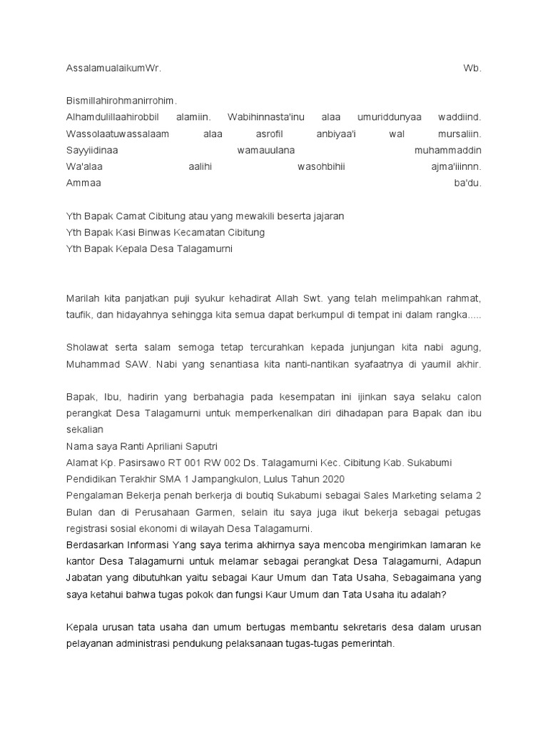Contoh Pidato | PDF