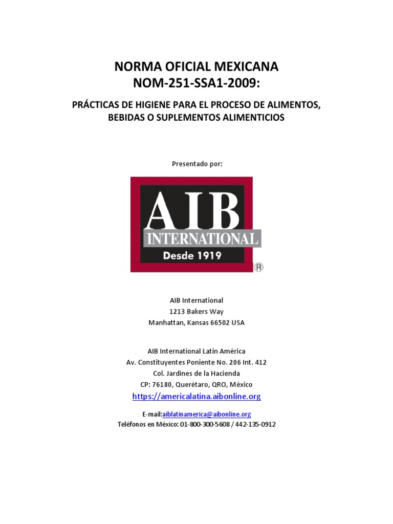 Norma Oficial Mexicana Nom 251 Ssa1 2009 | Descargar gratis PDF ...