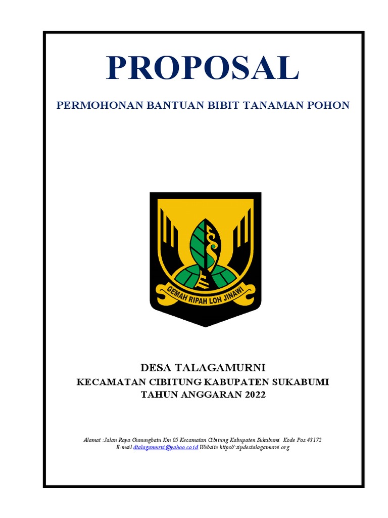 Proposal Bantuan Bibit Tanaman Pohon | PDF