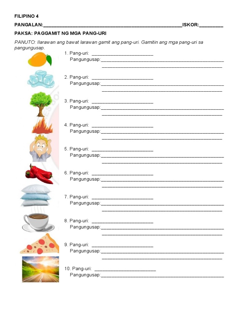 Filipino 4 - Paggamit NG Mga Pang-Uri | PDF