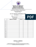 Lac Session Attendance Sheet | PDF