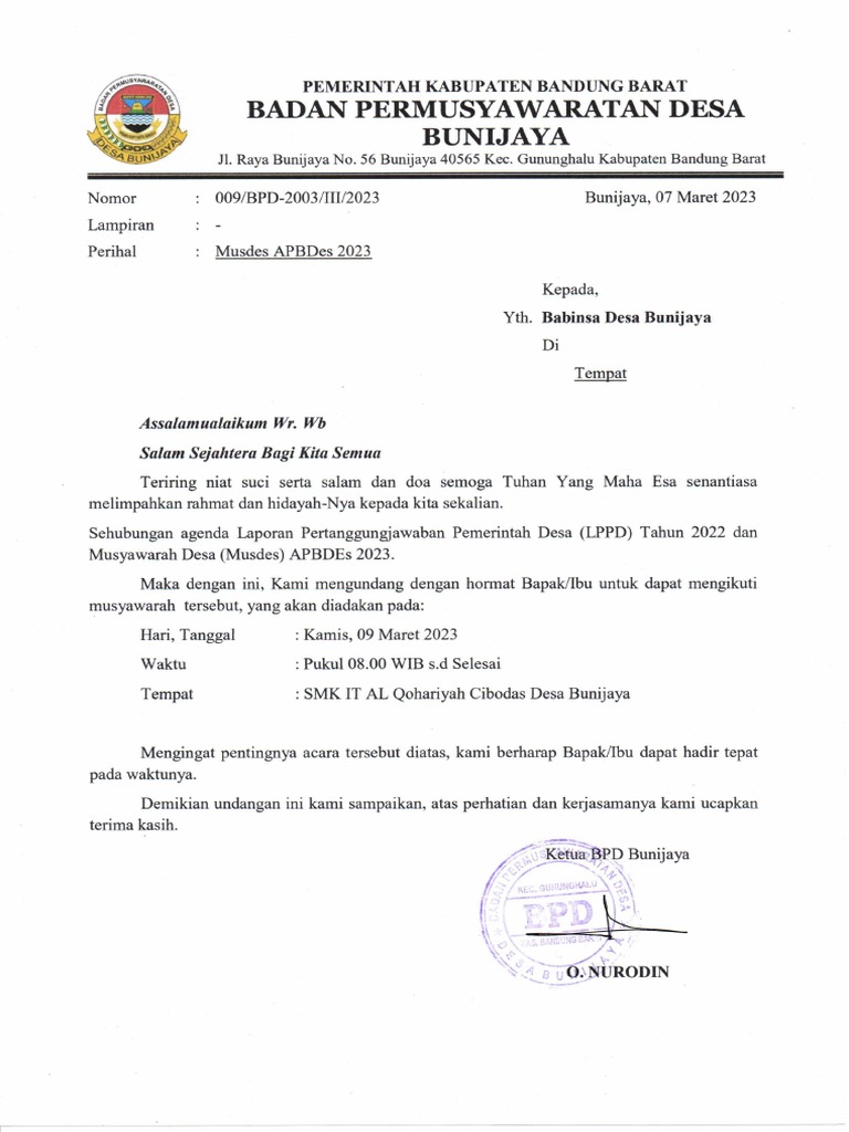 Surat Musdes Babinsa | PDF