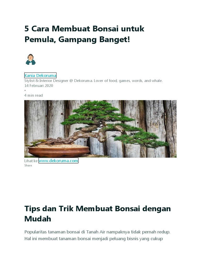 Tanam Bonsai | PDF